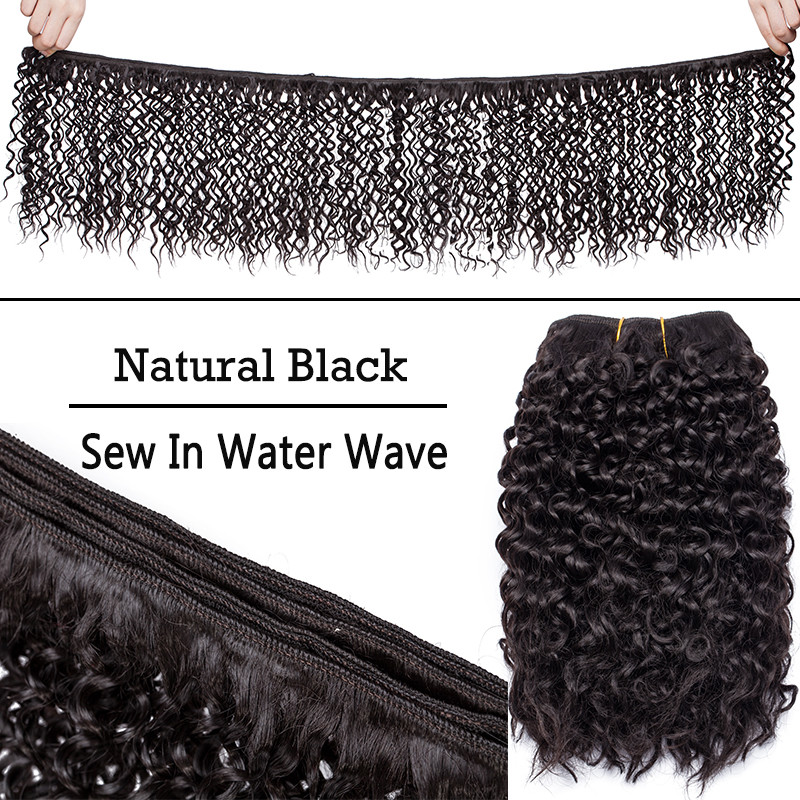 Hair Weaving Water Wave Short 8" One Pcs Synthetic Sew In Hair ...