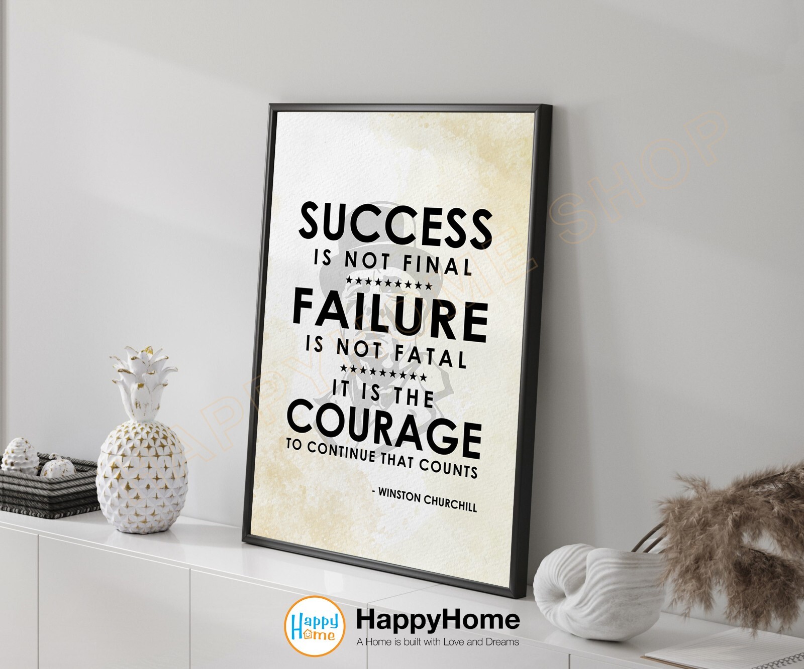 Winston Churchill Wall Art Success is not Final Motivational Office ...