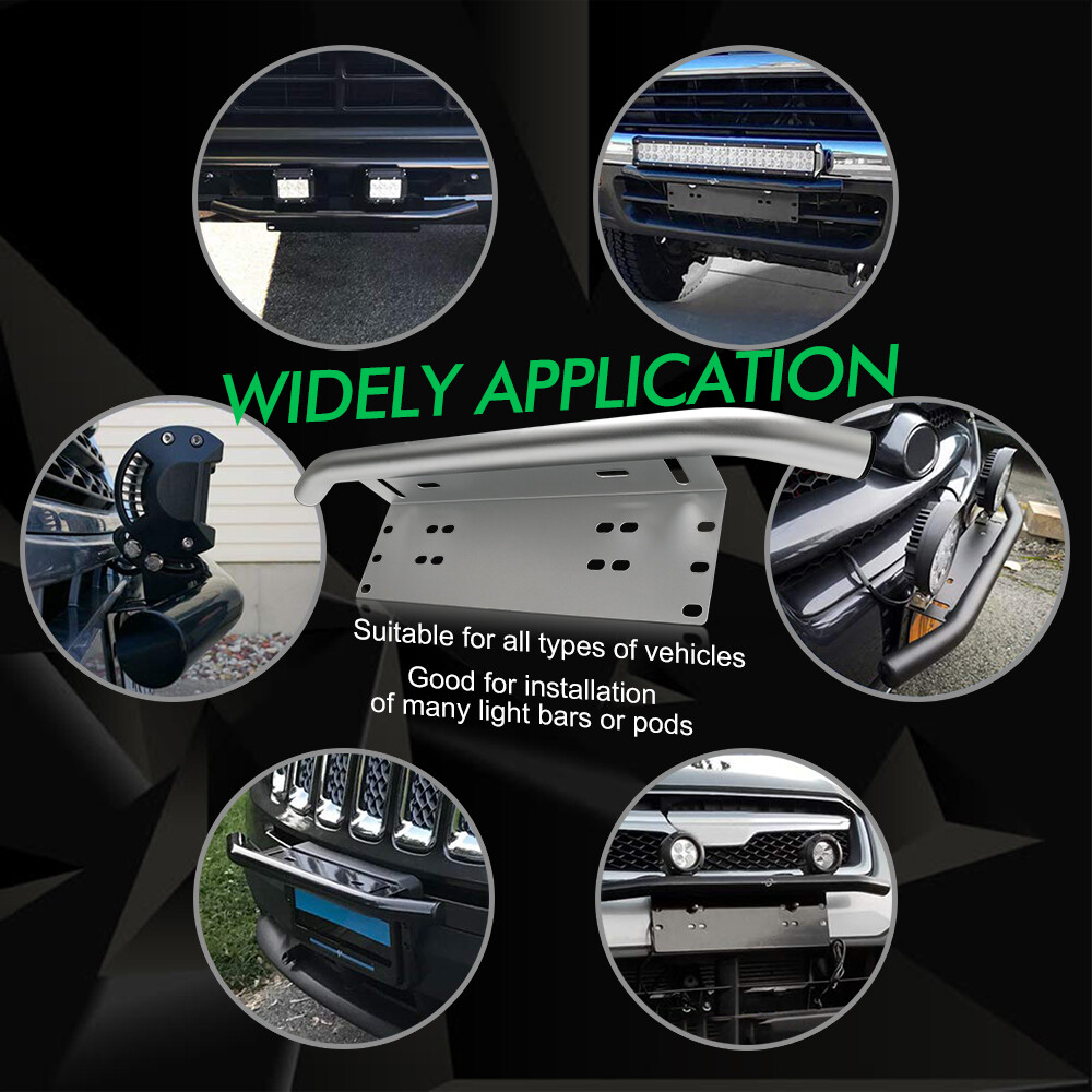 Car License Plate Plate Bull Bar Bumper Mount Bracket /20" LED Light ...