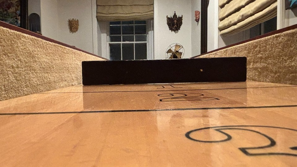 10' foot premium quality shuffleboard table with electronic overhead ...