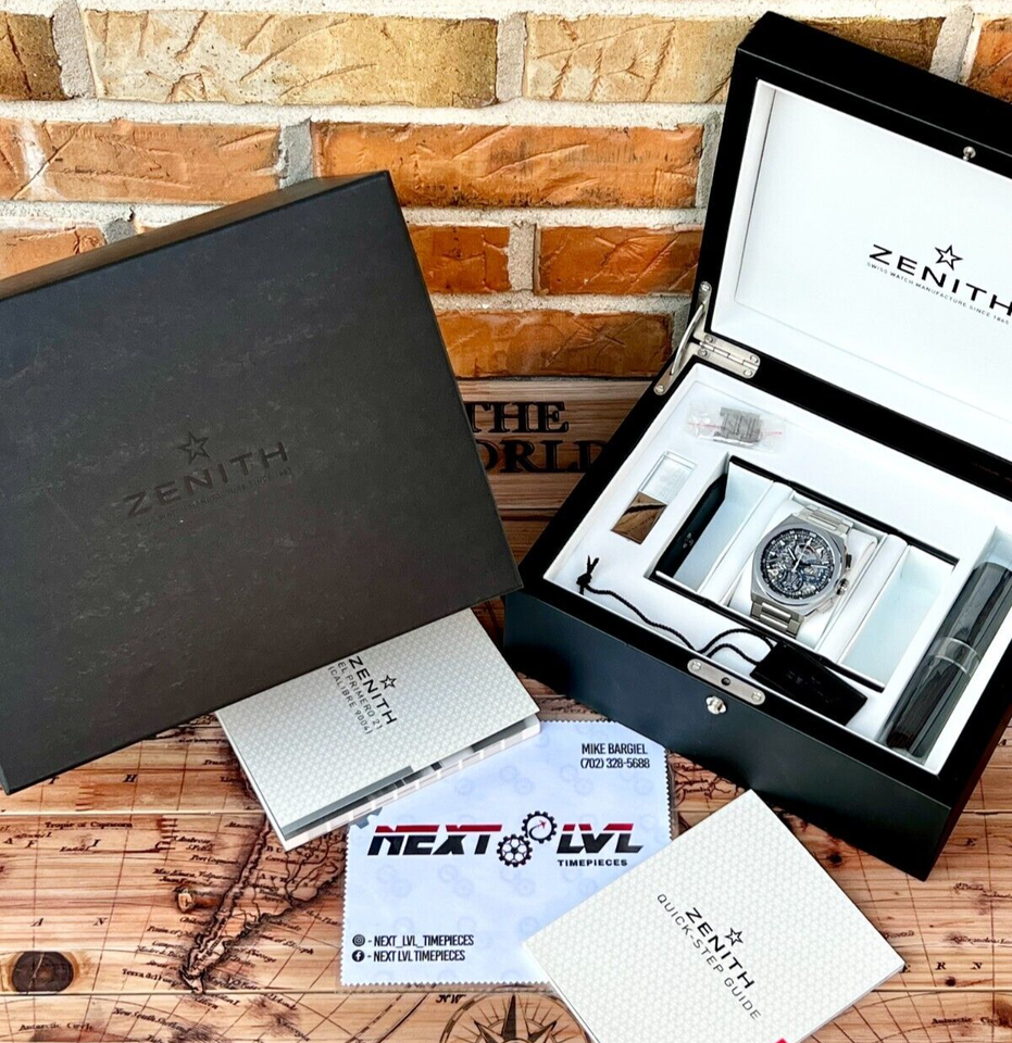 Zenith Defy 21 El Primero Skeleton 44mm Box/Books/Service Papers ($14k ...