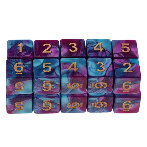 20x Double Color D6 6-Sided 16mm Dice Role Playing for RPG Math ...