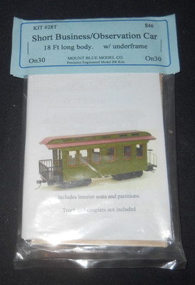 On30 Mount Blue Model Short 18' Business/Observation Car Kit w ...