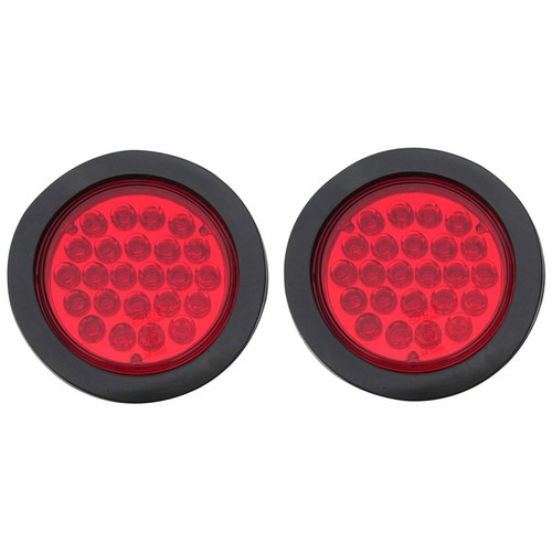 Round 4" Red LED Indicator Flasher Lamp Tractor Trailer with Rubber ...