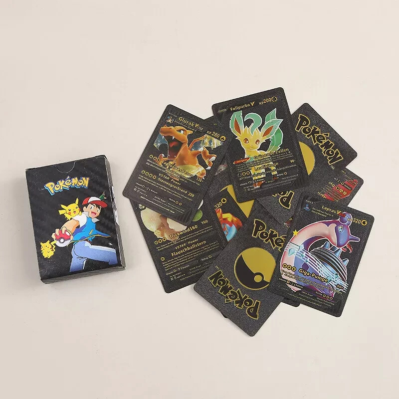 New 55PCS Pok Card Foil GOLD PACK CARDS TCG GX Vmax GX Card Charizard ...