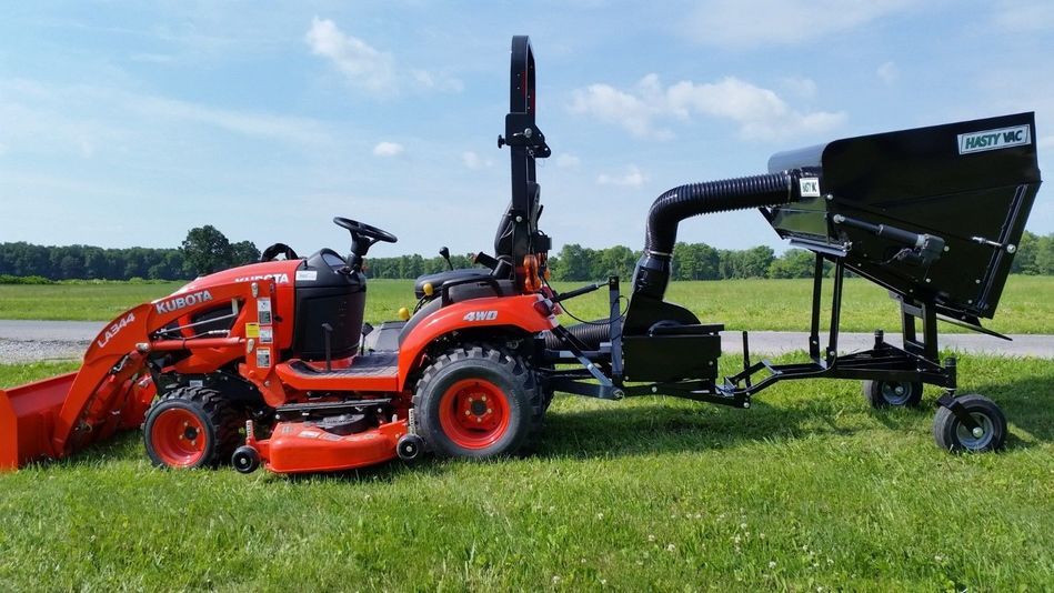 Hasty Vac Lawn Vacuum Leaf Bagger Tow Behind Cart Pull Type Dump From ...