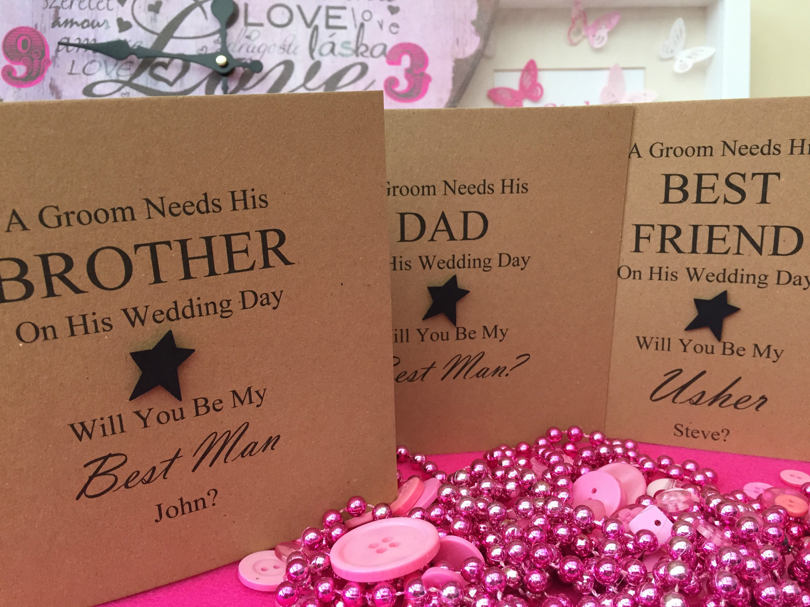 Personalised Will You Be My Best Man Card Usher Groomsman Page Boy