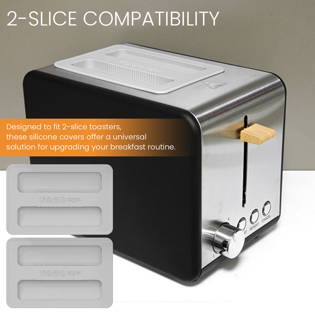 2pcs Baking Easy Clean Durable Restaurant Toaster Lid 2 Slice Silicone ...