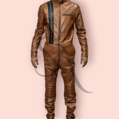 Men's Brown Leather Suit Genuine Lambskin Leather Suit Two Piece ...