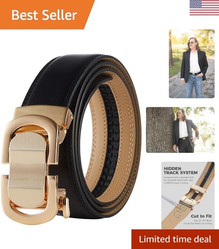 Men's Leather Designer Belt with Fashion Comfort Click Buckle Exact Fit ...