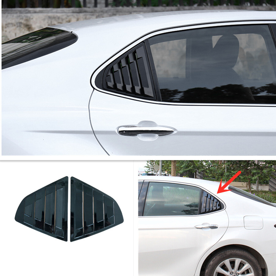 For Toyota Camry 2018-2023 Bright Black Window Louvers Rear Vent Cover ...