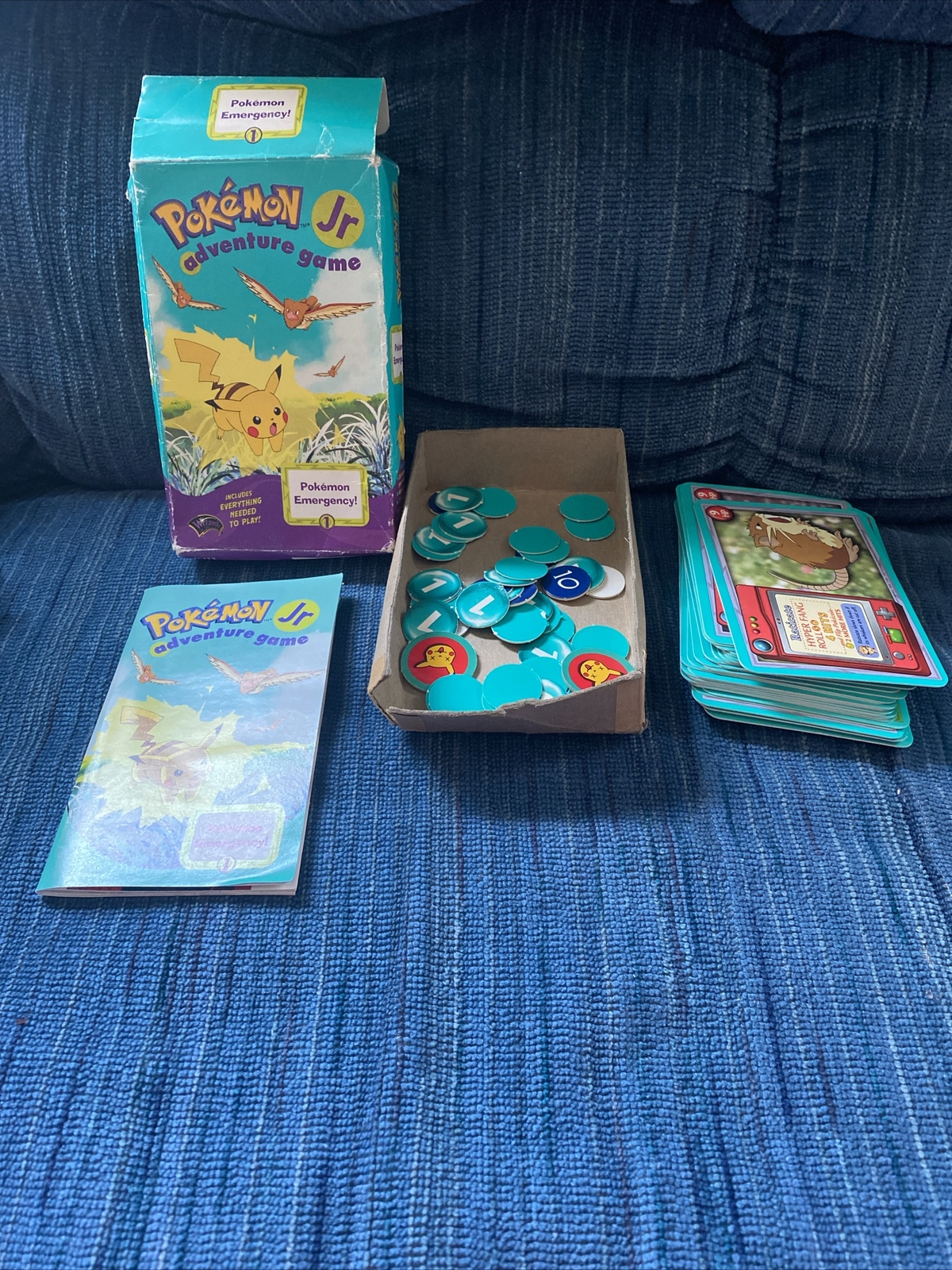 Pokemon Jr Adventure Game 1999 Open Box USED MISSING 3 COUNTERS AND ONE ...