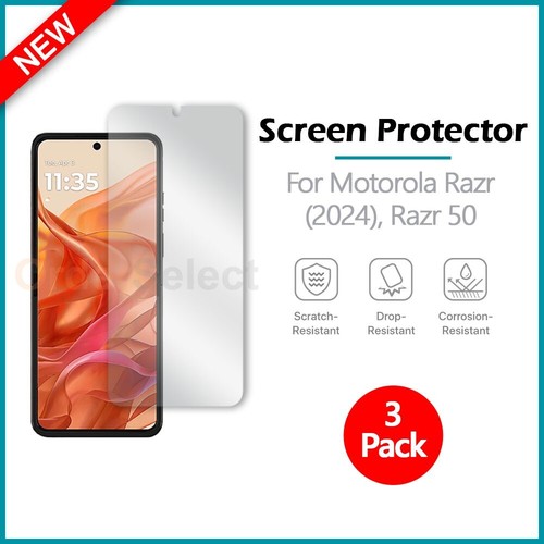 3-Pack LCD Clear HD Hydrogel Screen Protector for Motorola Razr 50/Razr ...