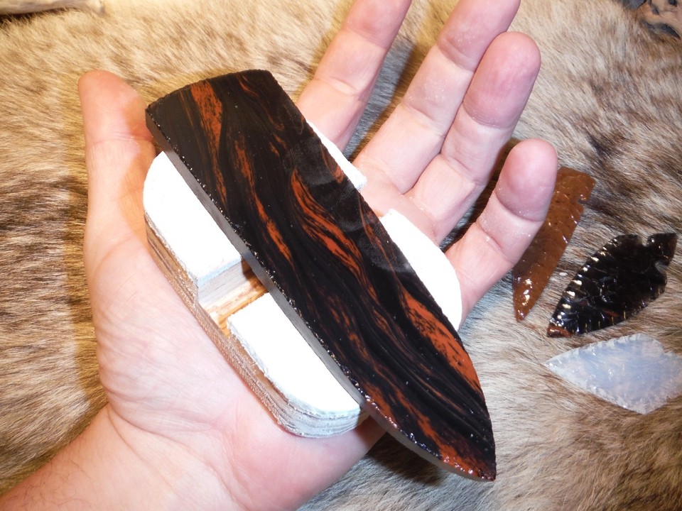 HARD HAND PAD PALM ANVIL Flint Knapping Primitive Knife Preform Leather ...
