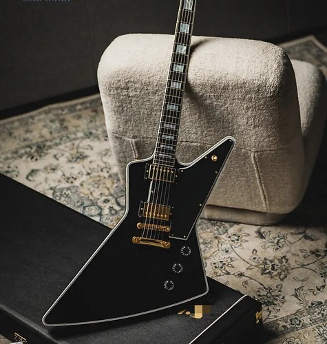 Black 6-String Explorer Electric Guitar Rosewood Fretboard Mahogany ...