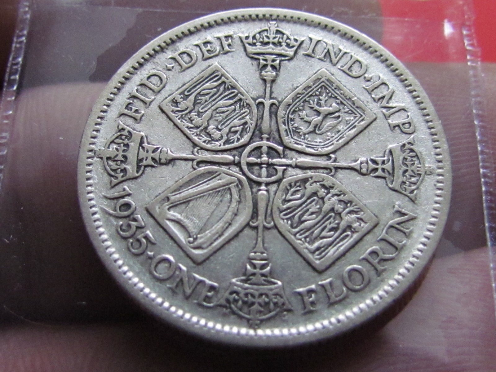 GREAT BRITAIN KING GEORGE V( 1935 RARE ) ONE FLORIN HIGH COLLECTABLE ...
