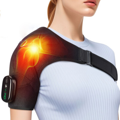 Electric Heated Vibration Shoulder Massager Brace Rotator Cuff ...