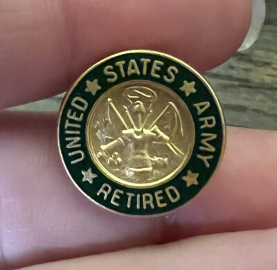 United States of America US Army Military Retired Soldier Gold Tone Pin ...