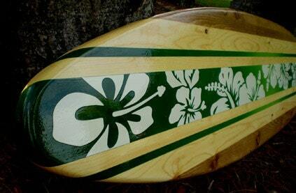 Green Tropical 4 foot Surfboard Decor Wall Art- Customizable Wooden ...
