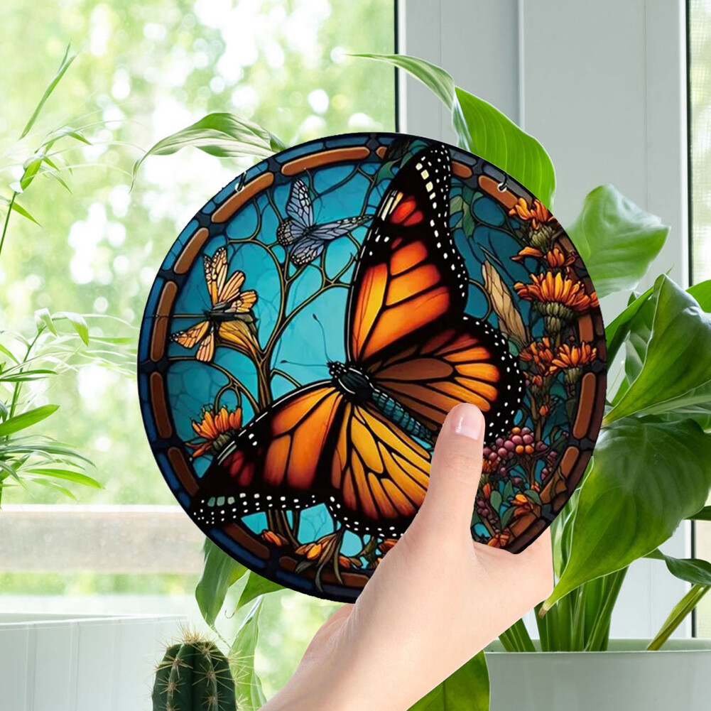 Suncatcher Home Decoration Panel Butterfly Acrylic Door Sign Hanging ...