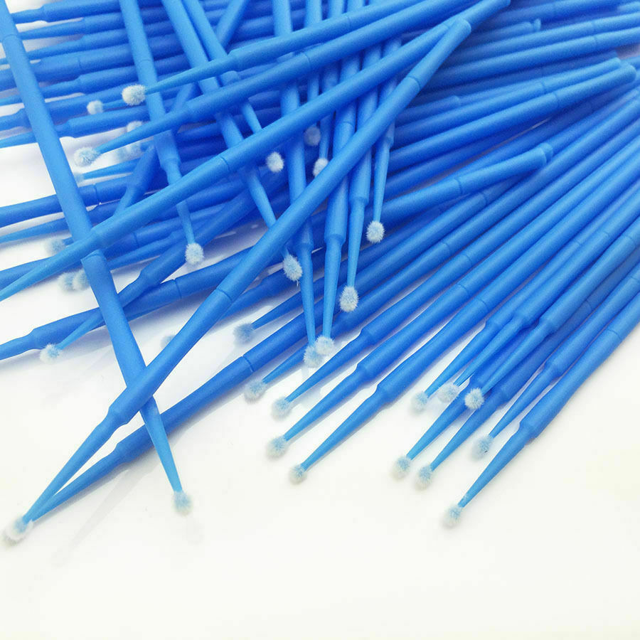 Dental 100 Pcs Disposable Applicator Micro Brush Tips Handle Tube Blue ...