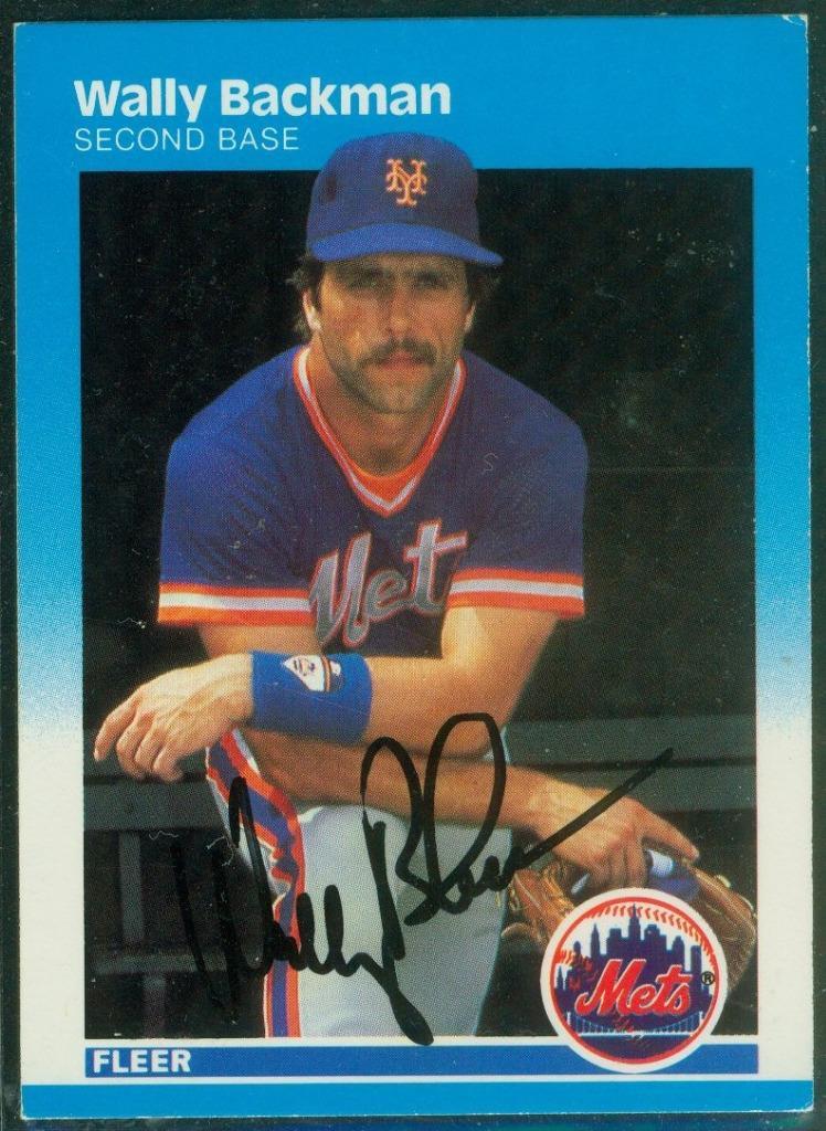 Original Autograph of Wally Backman of the NY Mets on a 1987 Fleer Card ...