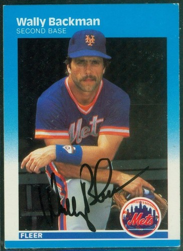 Original Autograph of Wally Backman of the NY Mets on a 1987 Fleer Card ...