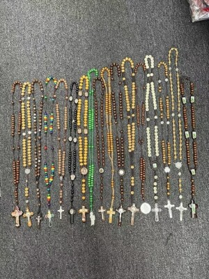 CLGIFT 12pcs mix lot rosary necklace Religious catholic Crucifix cross ...