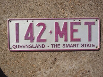 Australia Queensland License Plate Smart State AUS AUSSIE 142 MET | eBay