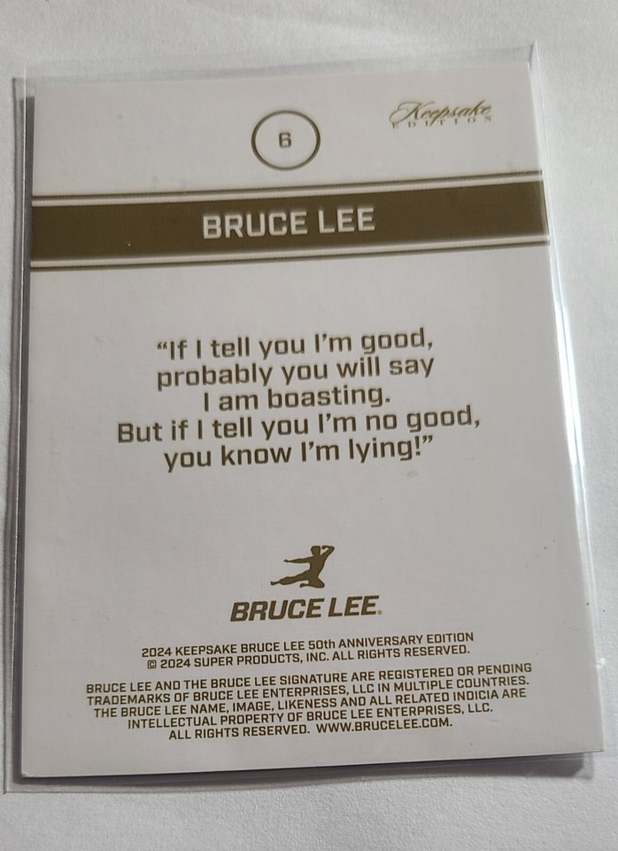 2024 Keepsake Bruce Lee 50th Anniversary Kaleidoscope Base Card # 6 | eBay