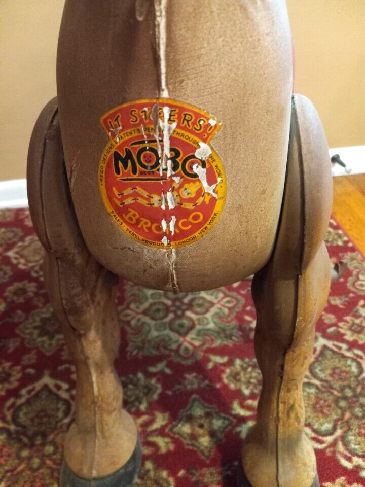 Vintage 1950's MOBO Bronco Metal Riding Horse By D. Sebel - Made In ...