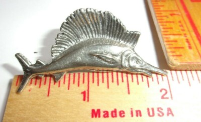 Sailfish pin vintage collectible old sport fishing pinback fish ...