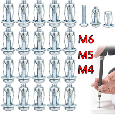 20X Petal Nut Expansion Screw Carbon Steel Jack Nuts Petal Shape Metal ...