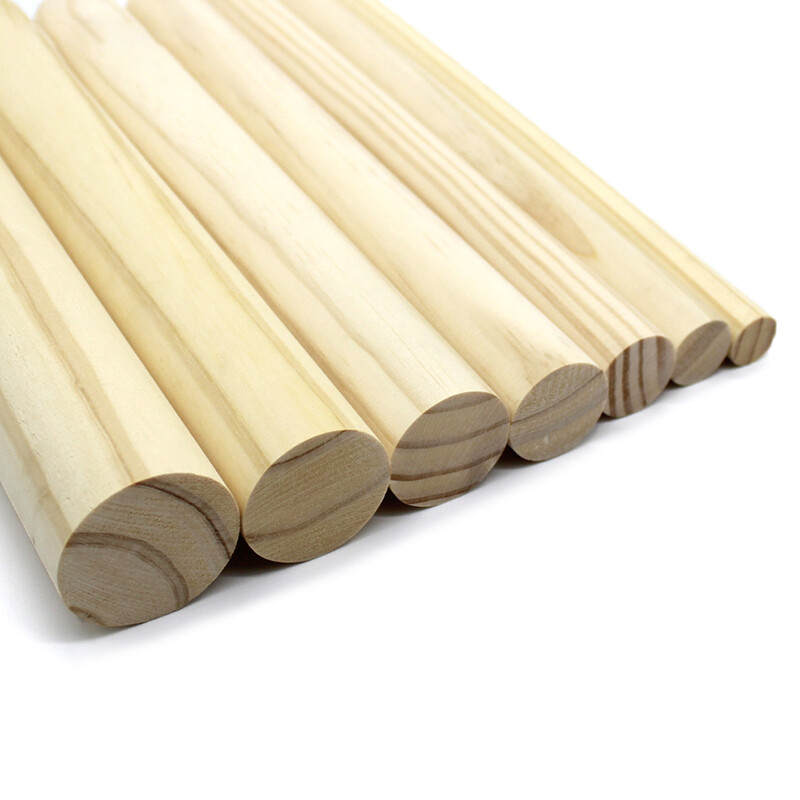 Solid Round Wooden Pine Wood Rods Craft Sticks Ø 20mm-50mm Diameter ...