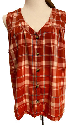 New W/Tag True Craft Women's Size 1X Plaid Red Brick Top Tee Tank ...