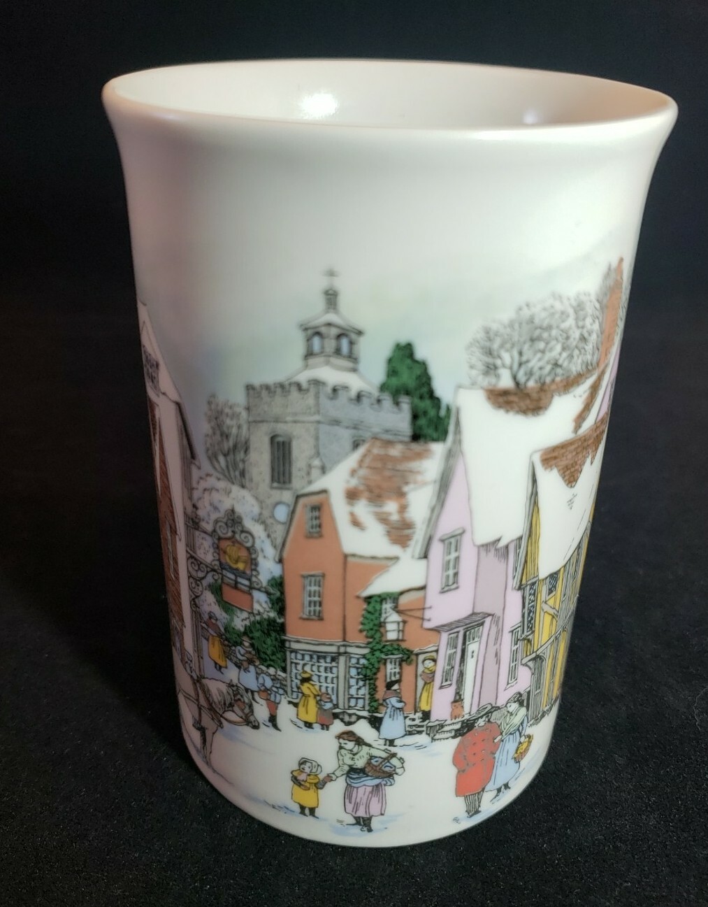 Vintage Dunoon Mug Scotland Christmas Winter Village Scene Sue Scullard ...