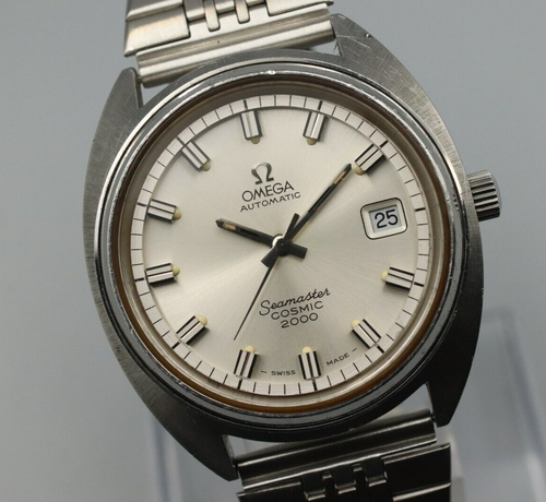 *NEAR MINT* Vintage OMEGA Seamaster COSMIC 2000 Automatic Silver Dial ...