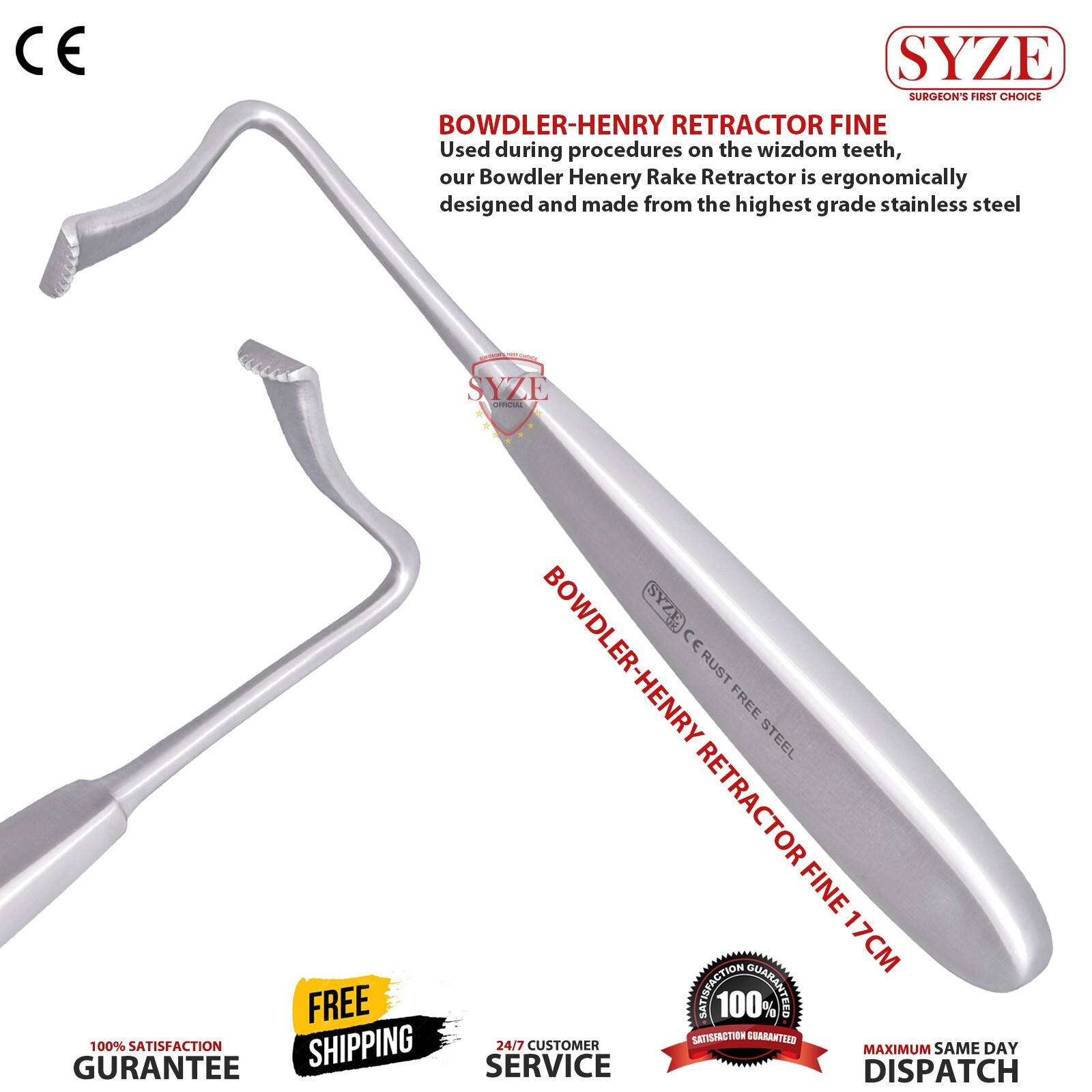 Bowdler Henry Rake Retractor 17cm Surgical Orthopaedic Instruments ...