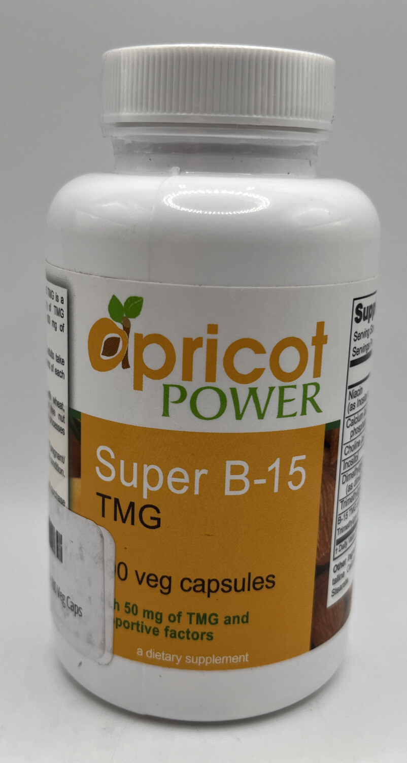 Apricot Power Super B-15 TMG 100ct 50mg Mental Focus Oxygen Energy Veg ...