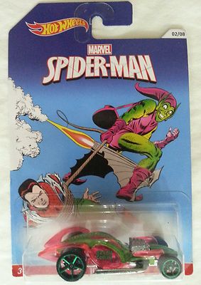 NEW HOT WHEELS SPIDERMAN GREEN GOBLIN ICANDY DRAGSTER 04/08 MOC Marvel ...