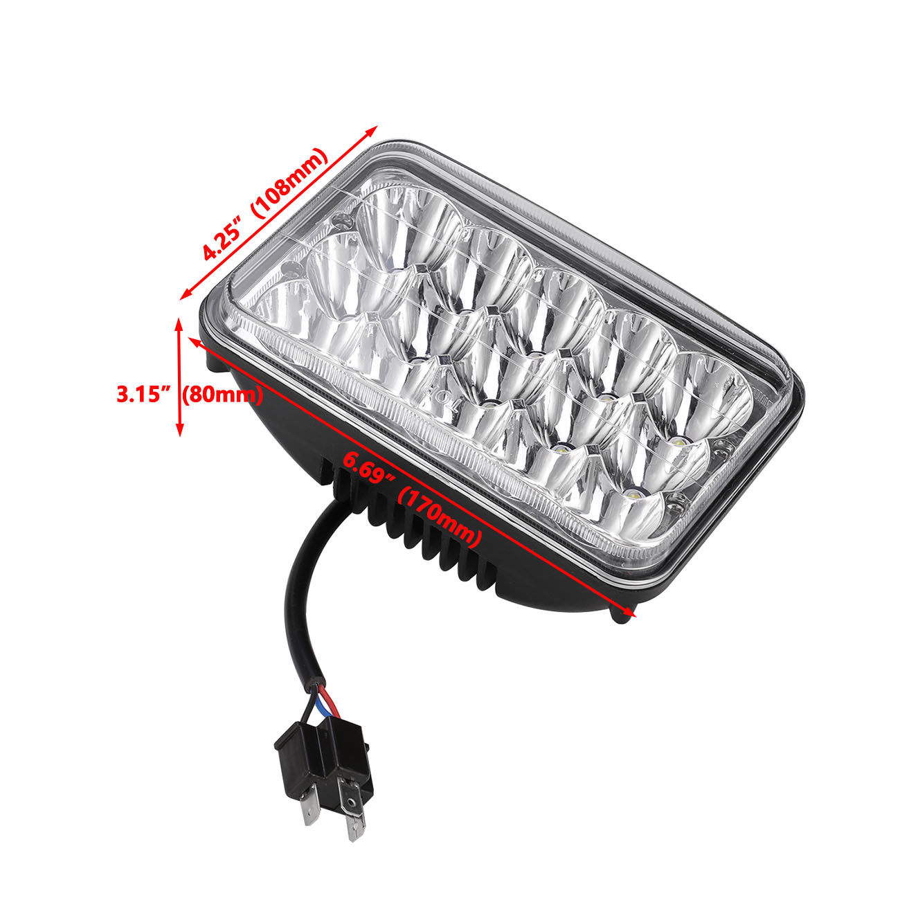 4X 4"x6" LED Headlights Light Bulbs Replace HID H4656/4651 Sealed ...