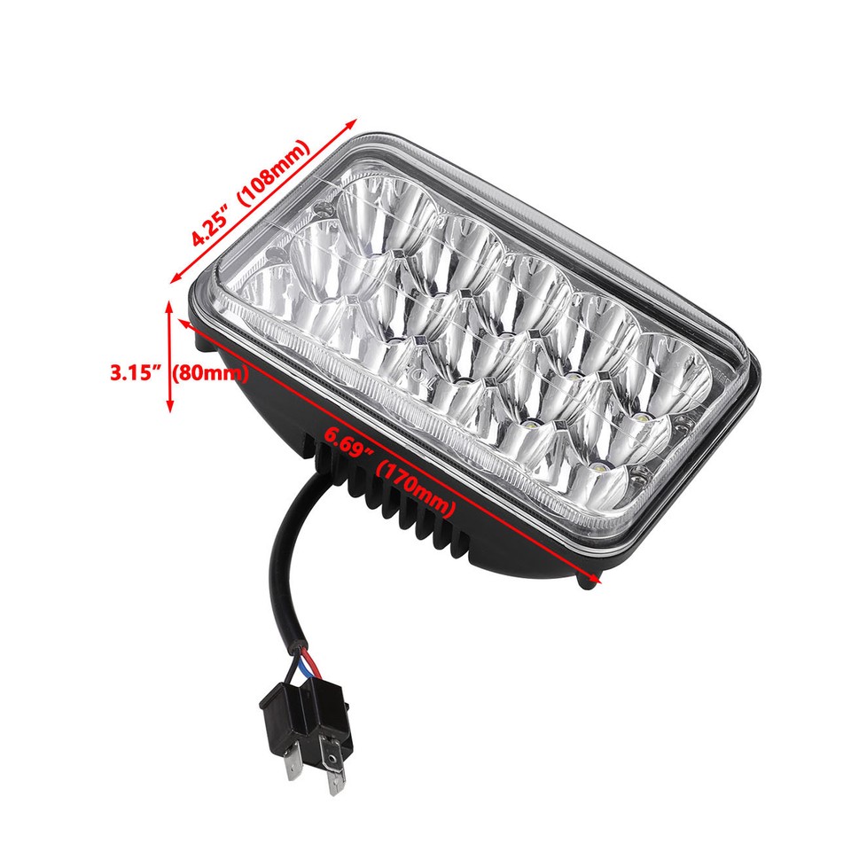 4X 4"x6" LED Headlights Light Bulbs Replace HID H4656/4651 Sealed ...