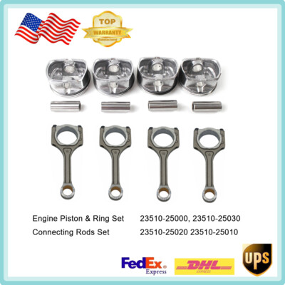 Engine Piston&Ring Set Connecting Rods for Tucson Forte Koup 2.0L 23510 ...