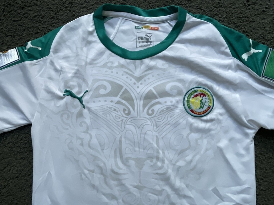 PUMA Senegal 2018 World Cup Jersey Small Shirt Kit White FIFA | eBay