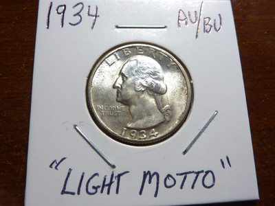 1934-p WASHINGTON QUARTER AU/BU *Light Motto* | eBay