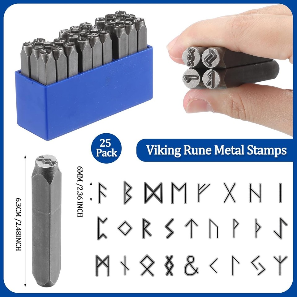 Lingvee Metal Stamp Set 6mm Steel Stamping Tool for Viking Rune | eBay