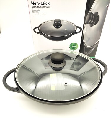 NON-STICK WOK/INDUCTION POT WITH TWO EAR HANDLES -KARAI/KADAI/FRYING ...