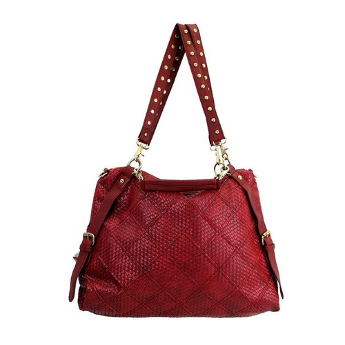 Large Giovani & Rucci Red Woven Handbag Purse Satchel Carry All Tote ...