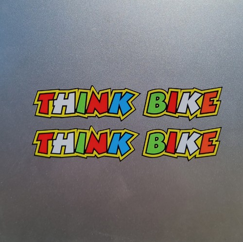 2x Multi-Coloured Think Bike Biker Vinyl Sticker Decal For Car 150x30mm ...