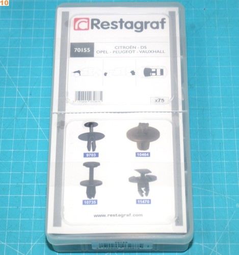 coffret d'assortiment 75 clips de fixations RESTAGRAF 70155 pour ...